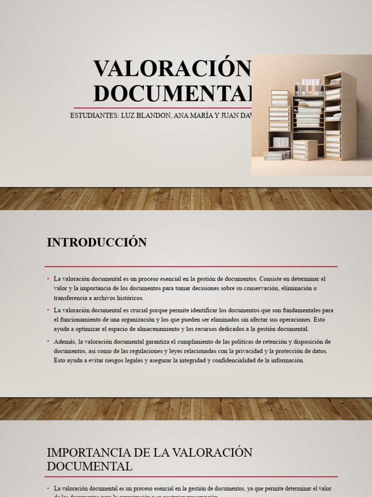 Valoración Documental | PDF | Gestión de registros