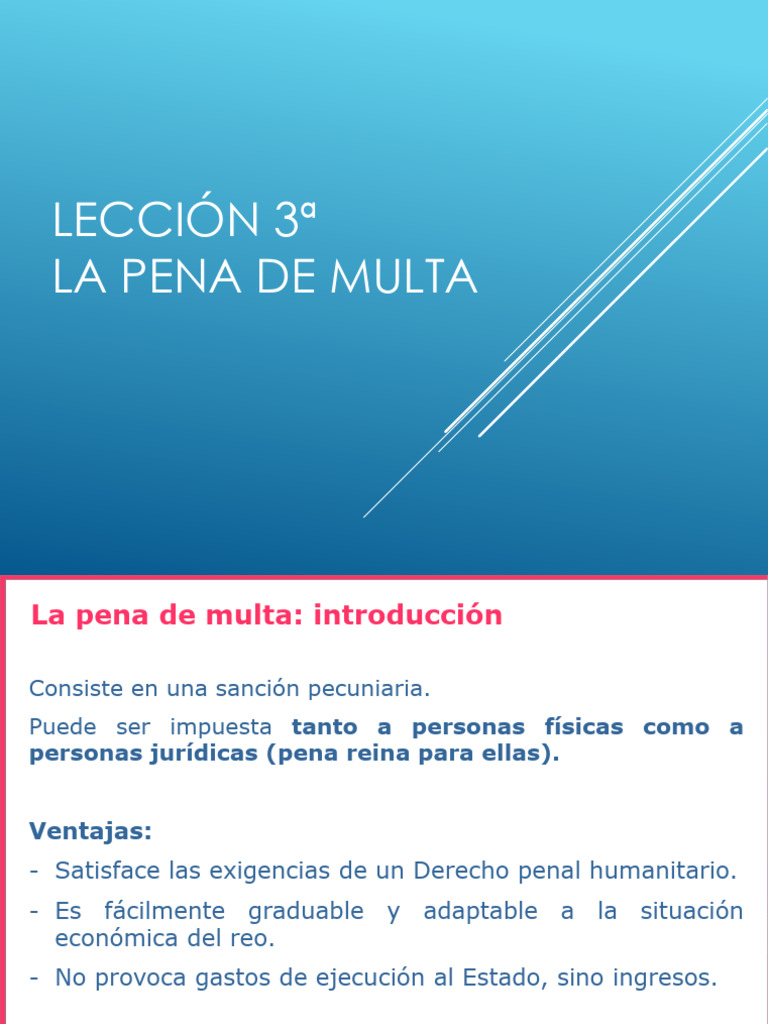 Tema 3. La Pena de Multa | PDF | Castigos | Multa (pena)