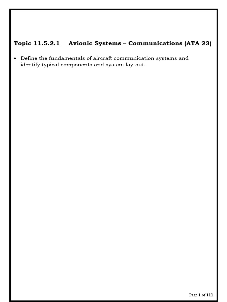 11.5.2.1 Avionic Systems - Communications (ATA 23) | PDF | Modulation ...