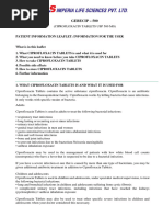 Ciprofloxacin Patient Information Leaflet | PDF | Paresthesia ...