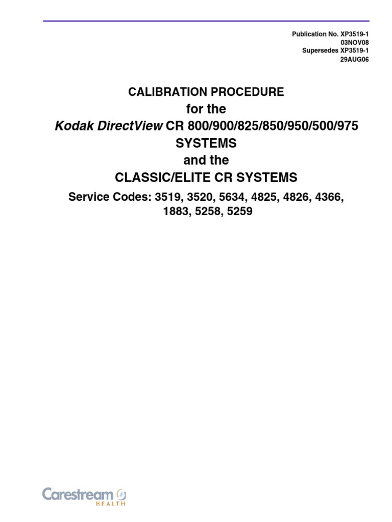 CALIBRATION PROCEDURE - Nov08 | PDF | X Ray | Calibration