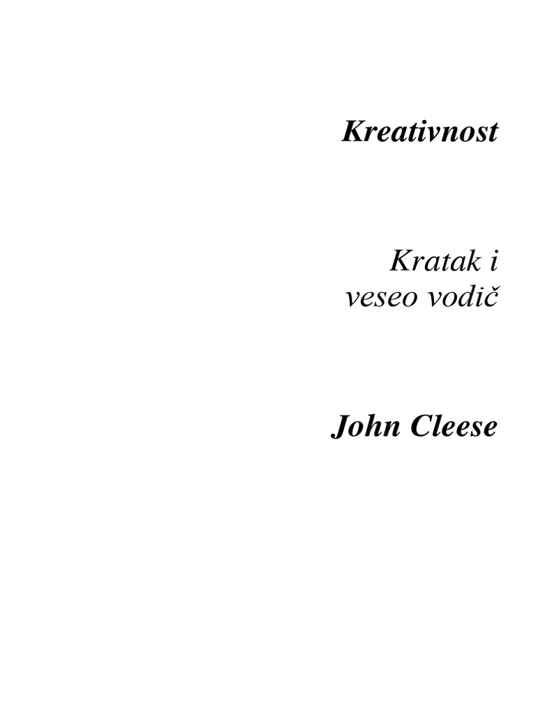 035 - John Cleese - Kreativnost | PDF