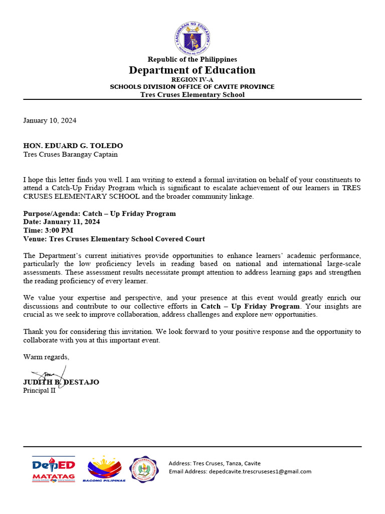 letter of invitation CUF-Brgy Captain | PDF