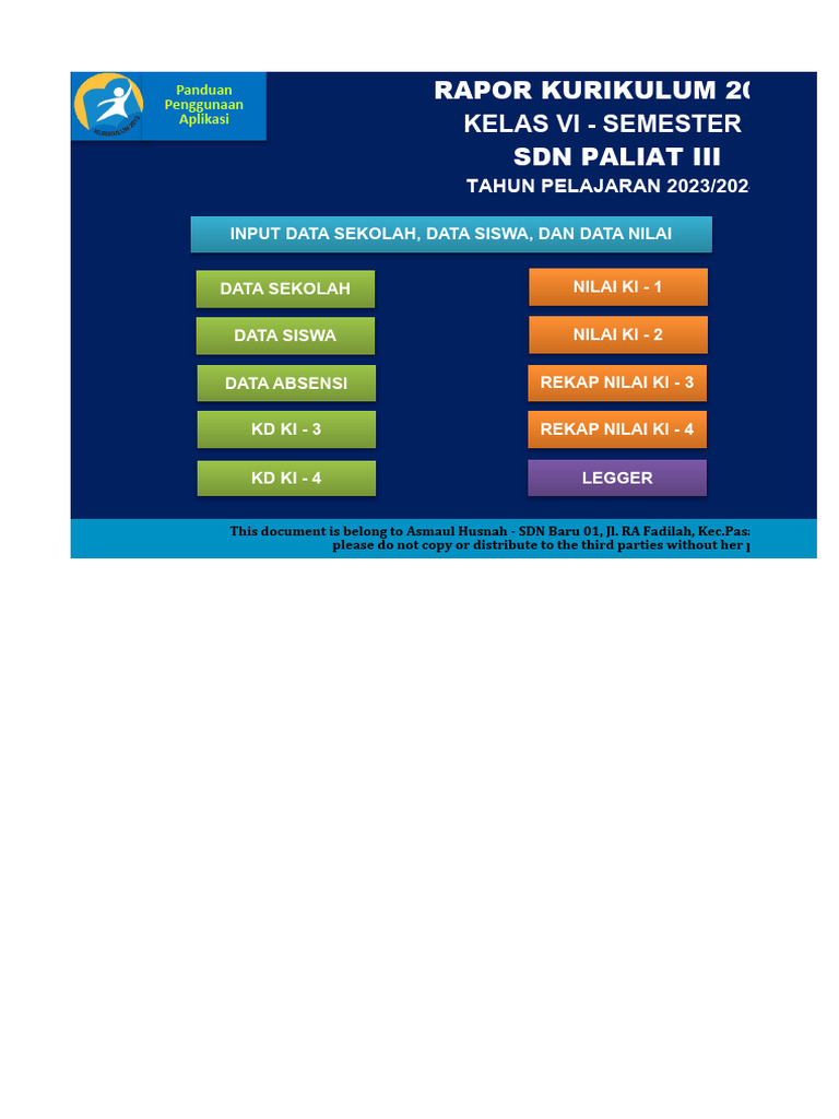Rapor K13 Kls 6 SMT 1 | PDF