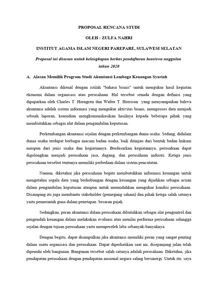 Proposal Rencana Studi | PDF