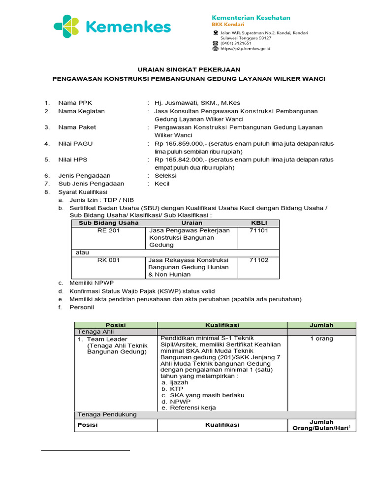 Uraian Singkat Pekerjaan Pengawasan Konstruksi Pembangunan Gedung ...
