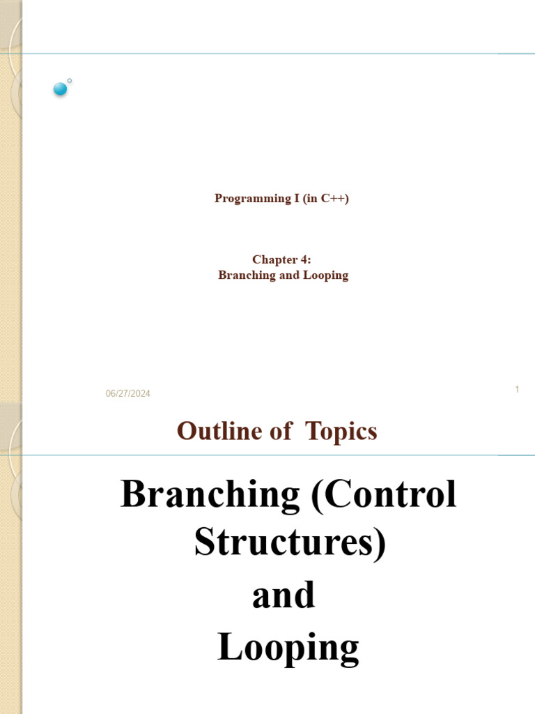 Chapter Four -- Branching and Looping | Download Free PDF | Control Flow | Computing