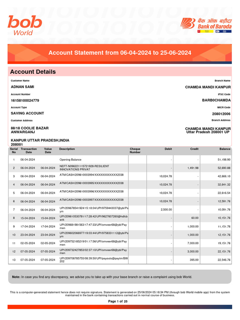 Account Statement | Download Free PDF | Cheque | Debit Card