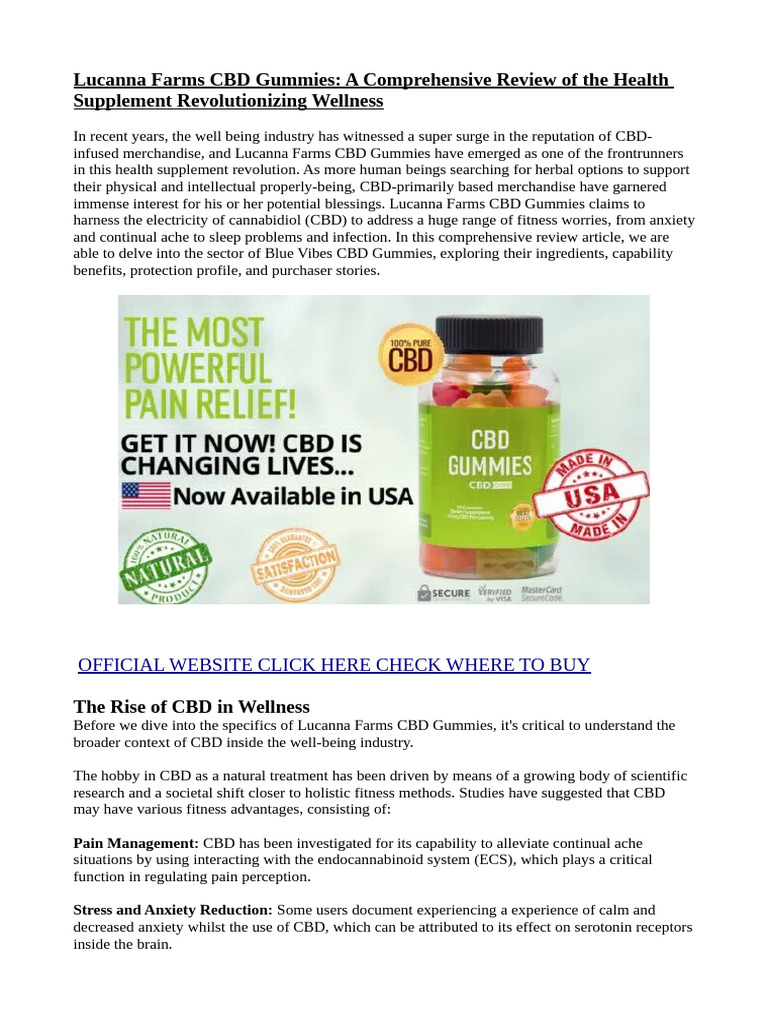 Lucanna Farms Cbd Gummies Worth The Money