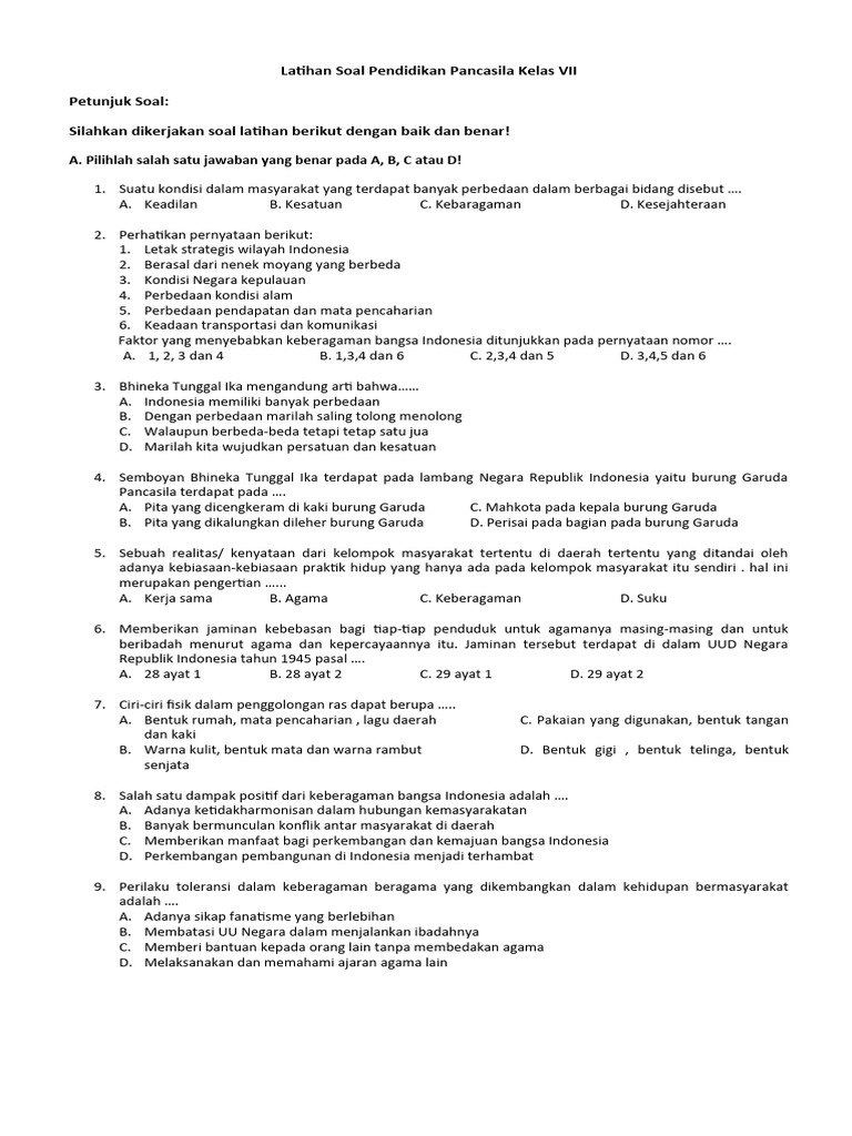 Latihan Soal ASAT Kelas 7 | PDF