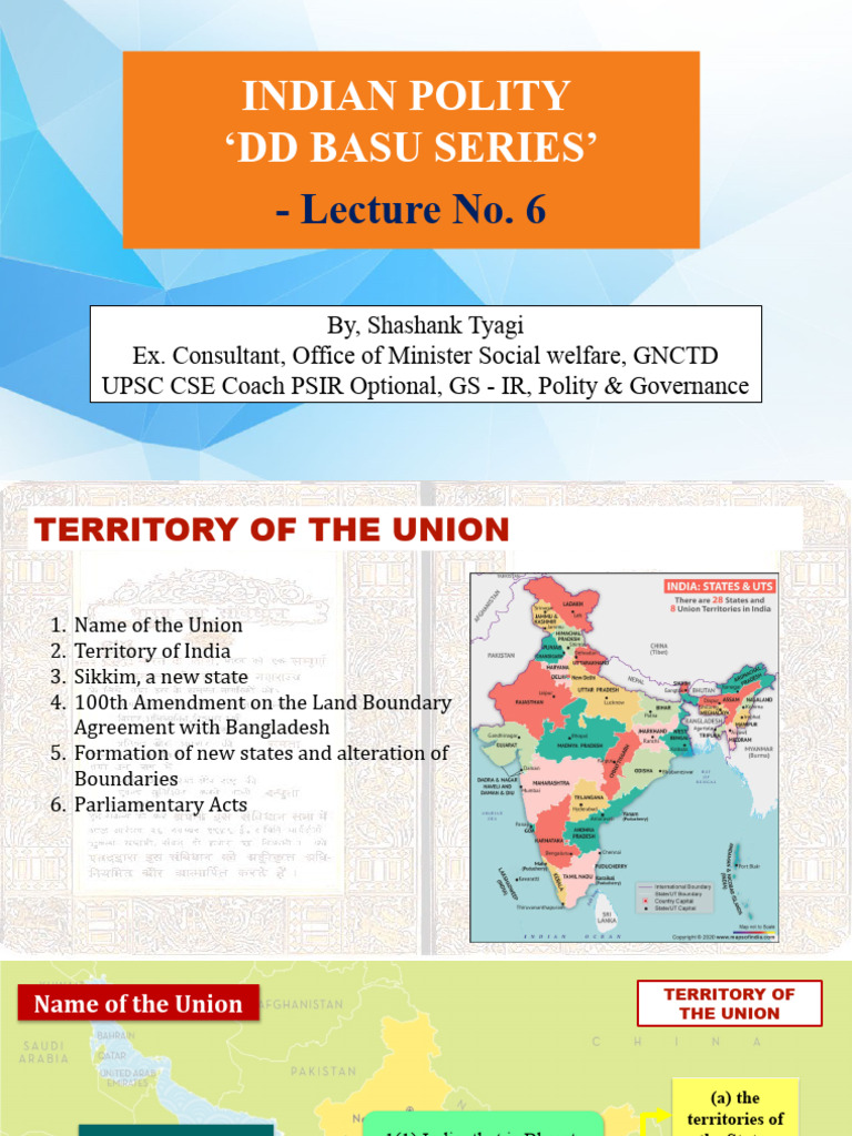 Indian Polity: Union Territory Overview | PDF | Asia | South Asia