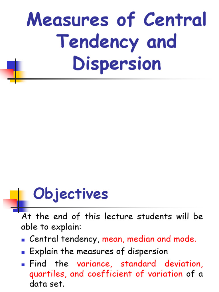 3-Measures of Central Tendency | PDF | Standard Deviation | Mean