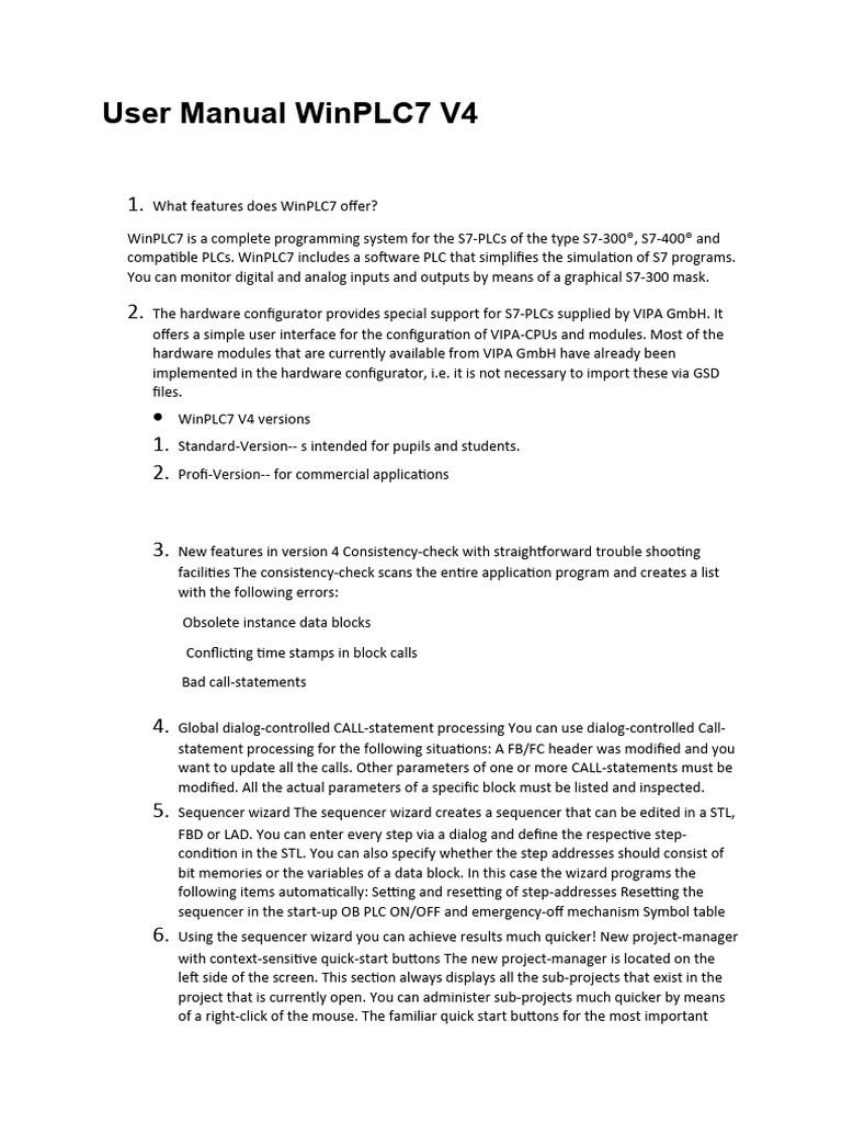 User Manual WinPLC7 V4 | PDF | Programmable Logic Controller | Computer ...