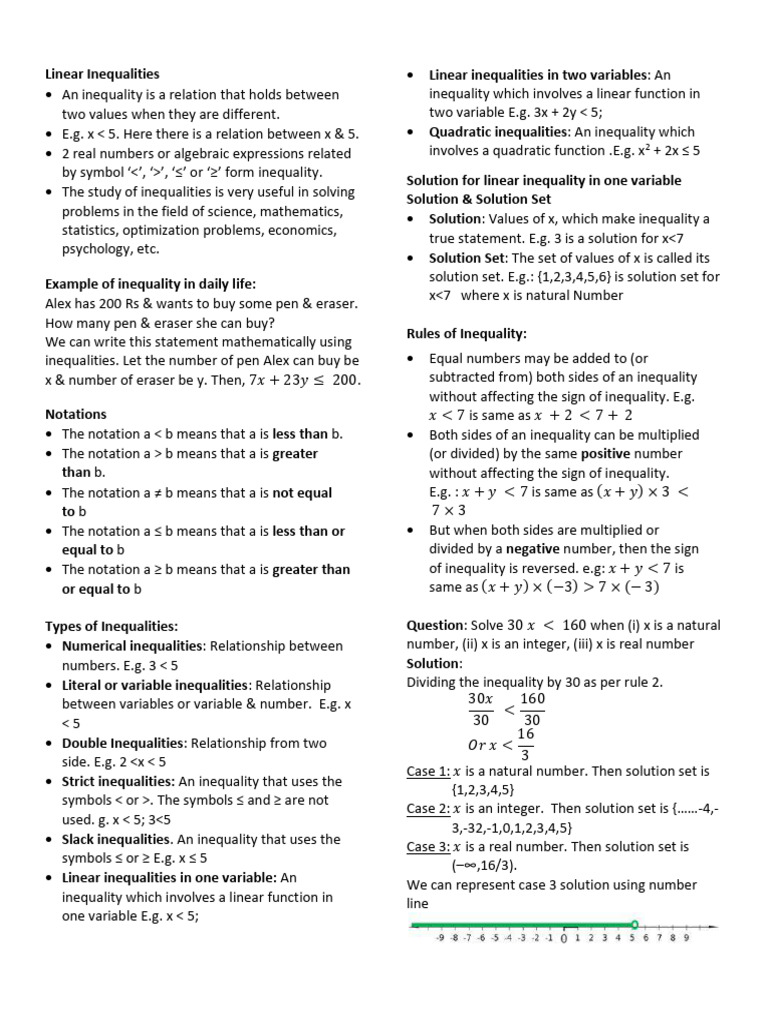 linear inquality | Download Free PDF | Inequality (Mathematics) | Linear Programming
