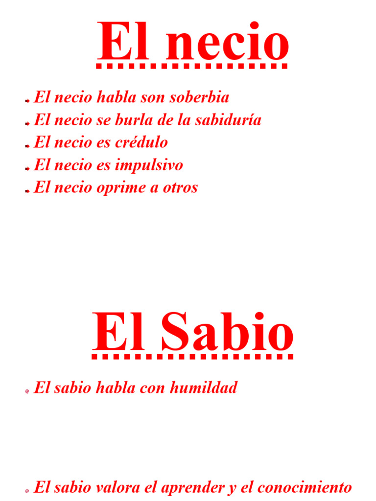 El necio y el sabio: contrastes clave | PDF | Derecho | Religión y ...