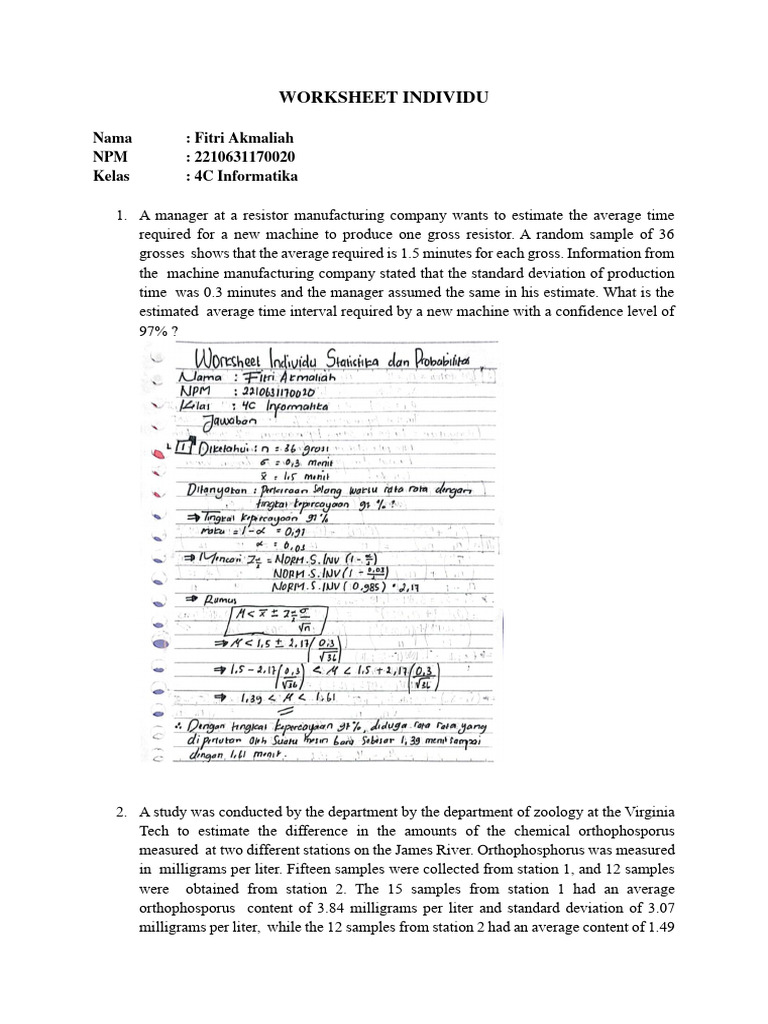 WORKSHEET INDIVIDU - Fitri Akmaliah - 2210631170020 - 4C | PDF ...