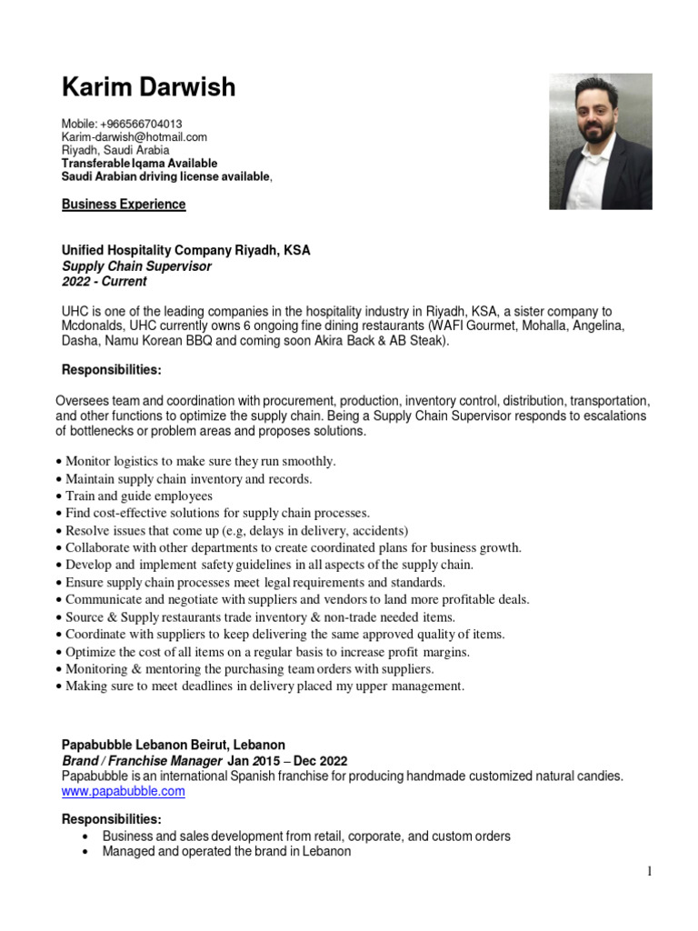 Kareem Darwiche CV | PDF | Supply Chain | Lebanon