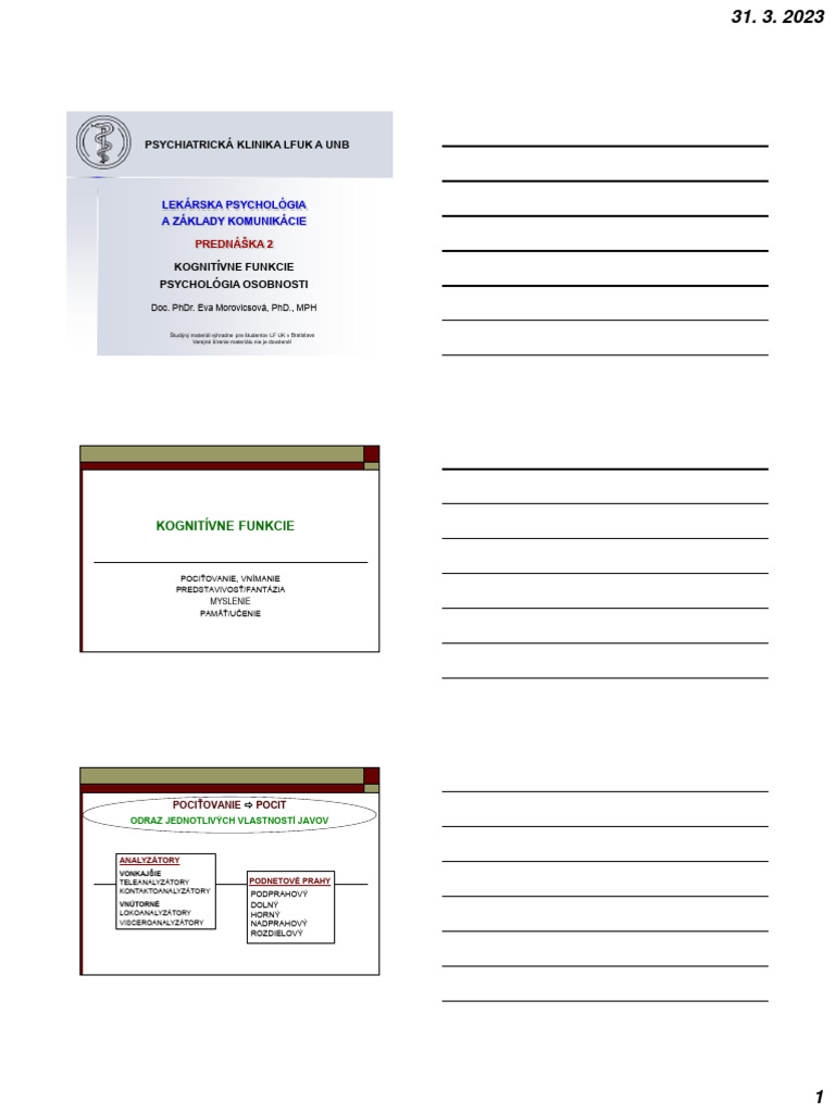 Lekarska Psychologia Komunikacia Prednaska 2 | PDF