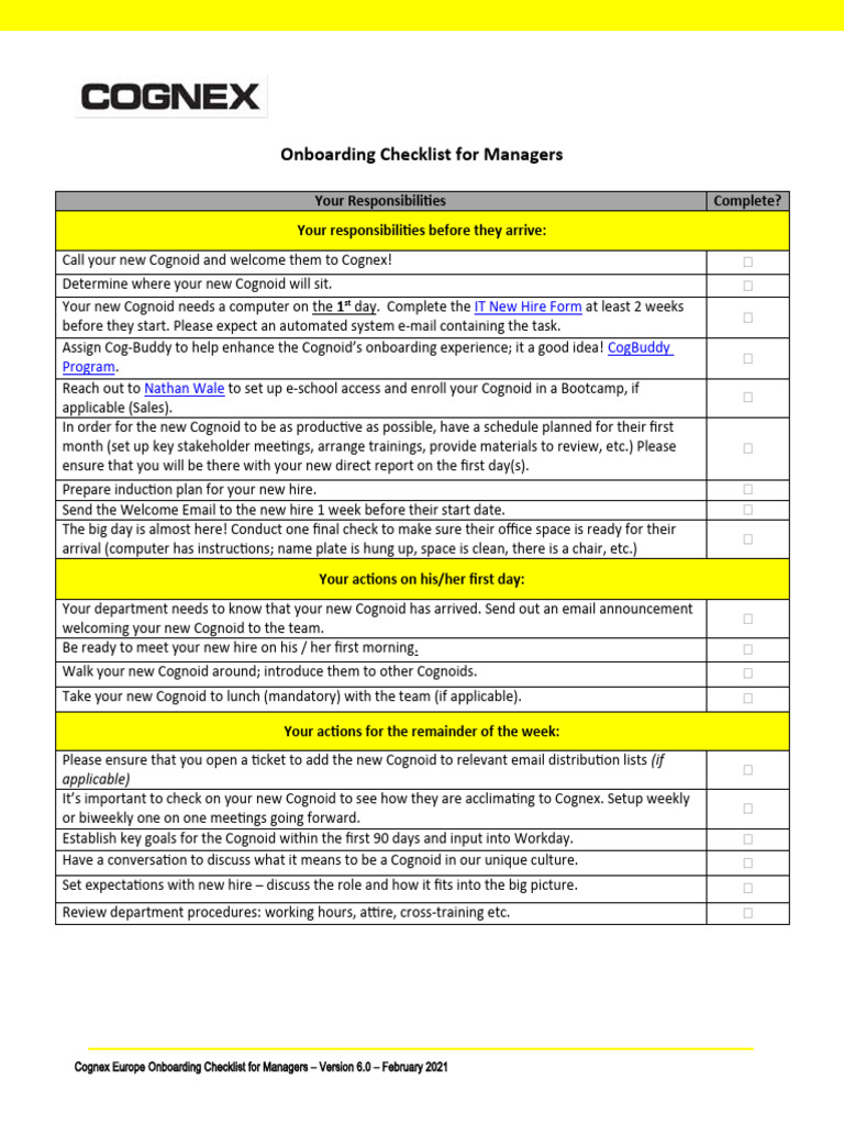 Onboarding Checklist For Managers Europe V6 0 Feb 2021 Download