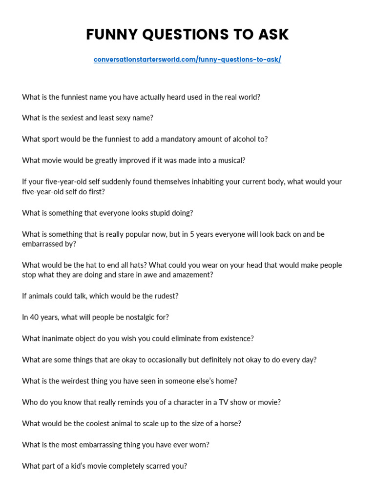 Funny Questions | PDF