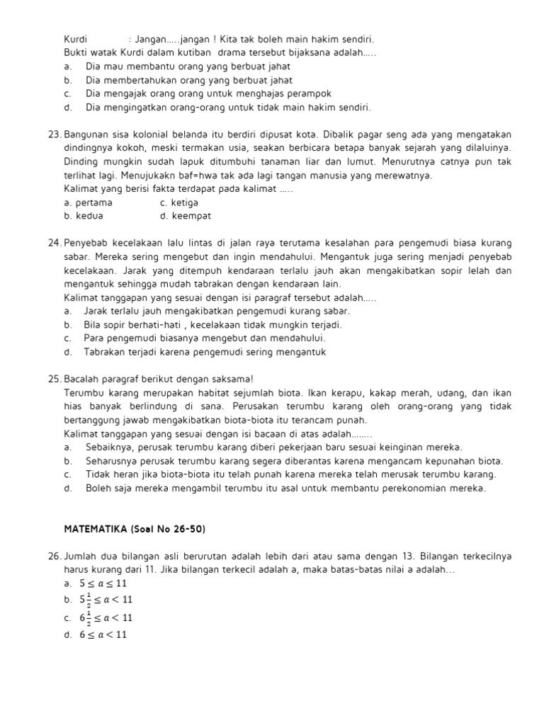 Sinlui Test D - Math | PDF