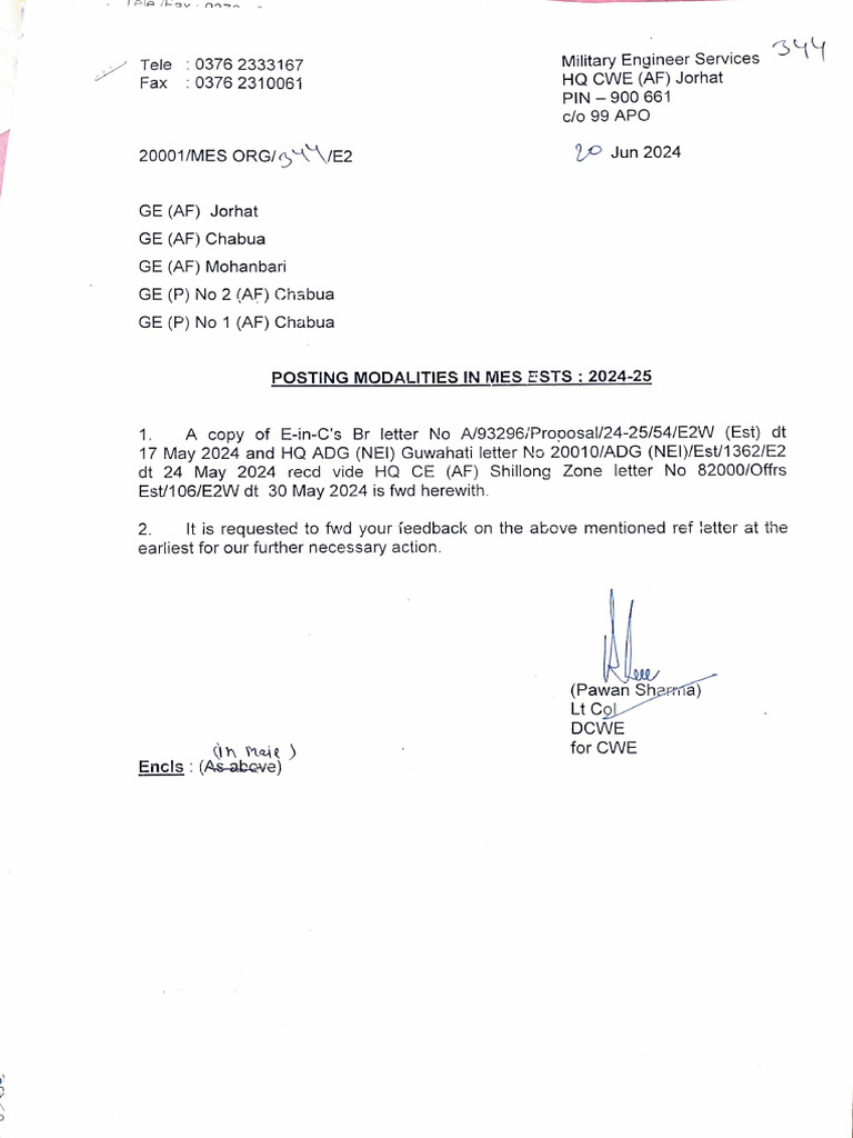 Posting Modalities in Mes Ests 2024-25 | PDF | Engineering