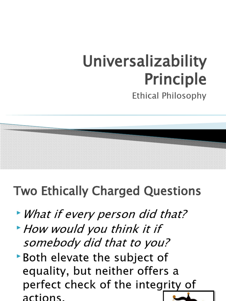 Presentation Universalizability Principle | PDF | Immanuel Kant ...