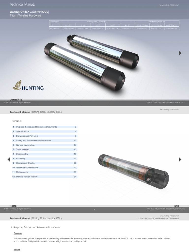 Casing Collar Locator Technical Manual | PDF | Technical Communication ...