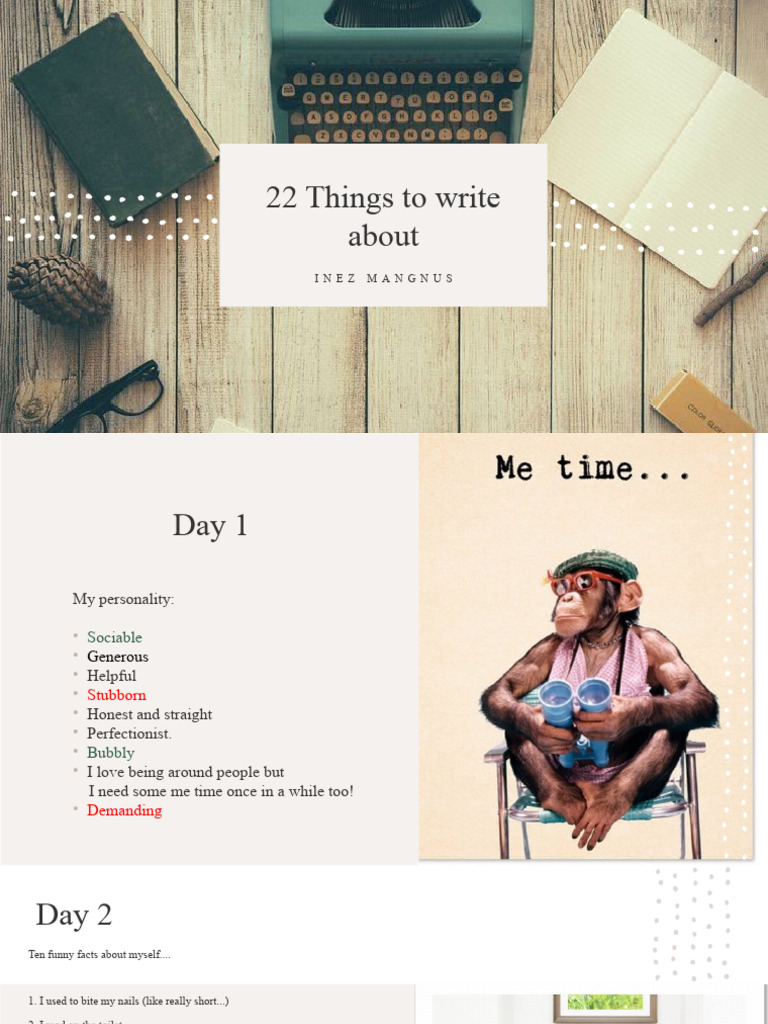 25 Things To Write About Me | PDF