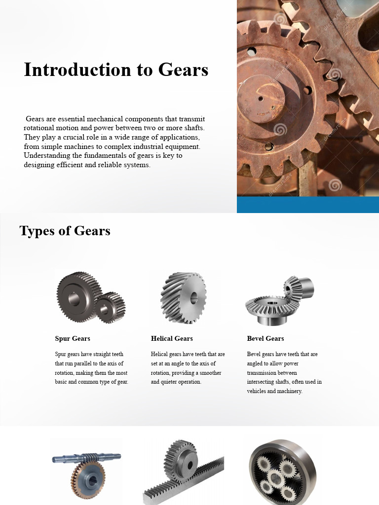 Introduction To Gears | PDF | Gear | Mechanical Engineering