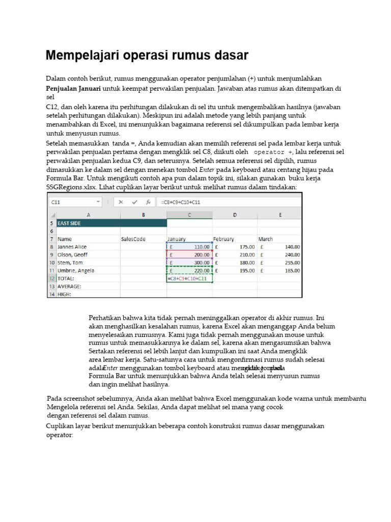 Mempelajari Operasi Rumus Dasar | PDF