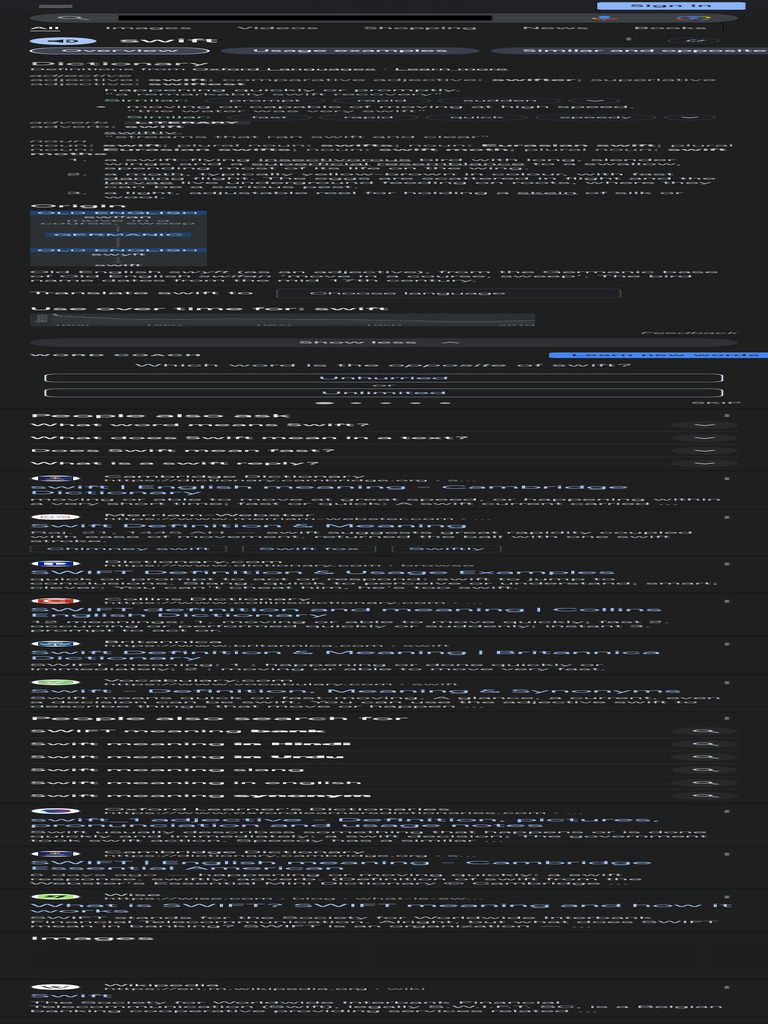 Swift Meaning - Google Search | PDF | Adjective | Noun