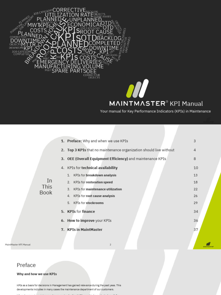 MaintMaster KPI Manual (UK) | PDF | Performance Indicator | Reliability ...