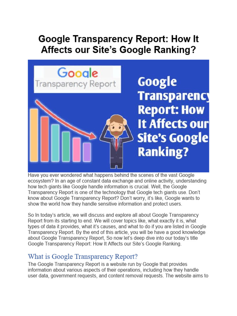 Google Transparency Report RR | PDF | Internet Privacy | Transparency ...