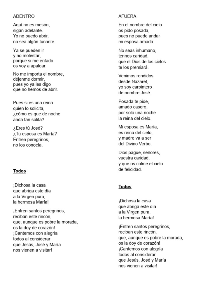 Canto para Pedir Posada | PDF