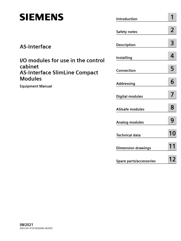 Manual AS-I SlimLine Module 3RK en-US | PDF | Switch | Relay