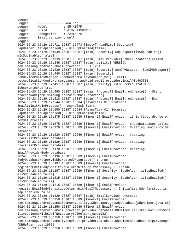 Email Log | PDF | Logging | Computer Data