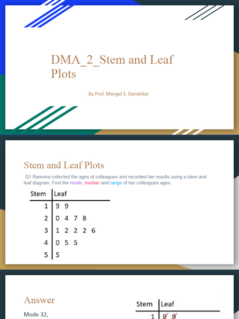 DMA 2 Stem&Leaf Plots | PDF
