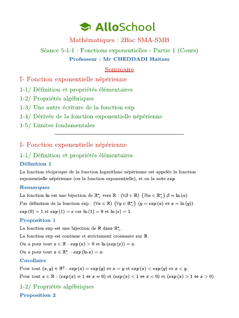 seance-5-1-1-fonctions-exponentielles-partie-1-cours-4 | PDF