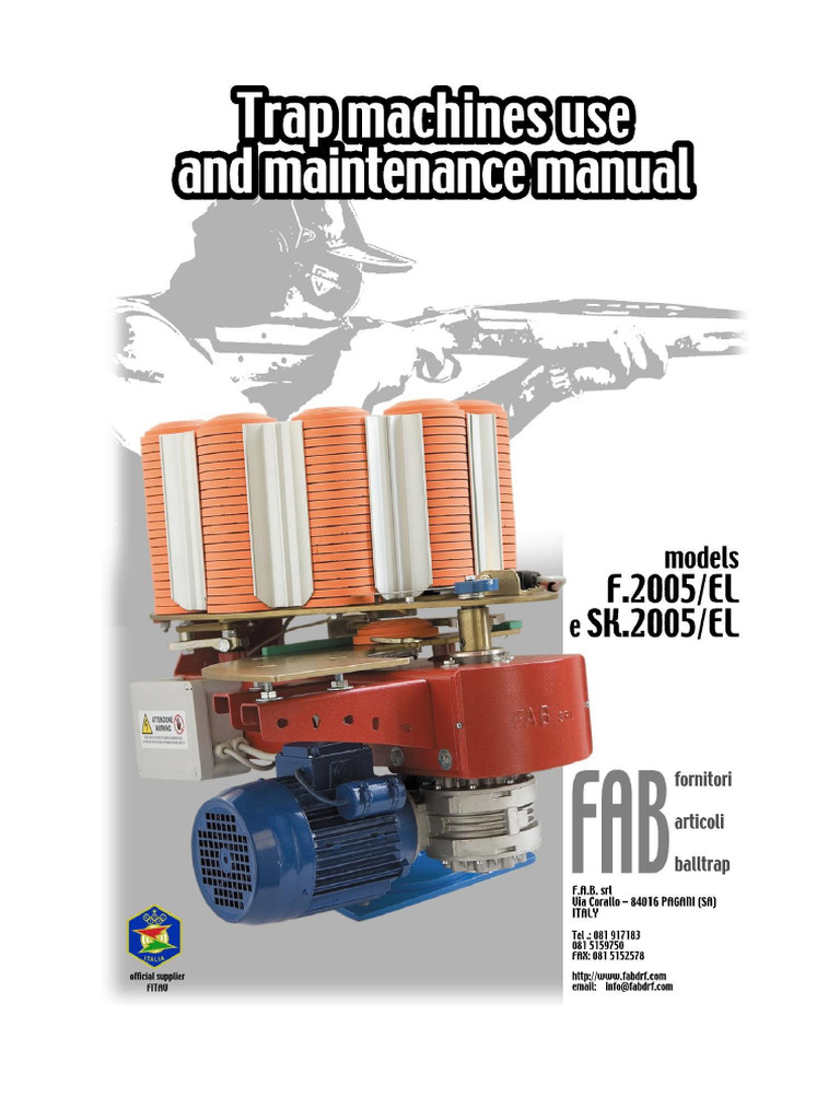 F2005el - Sk2005el Trap Machines Manual | PDF | Screw | Machines