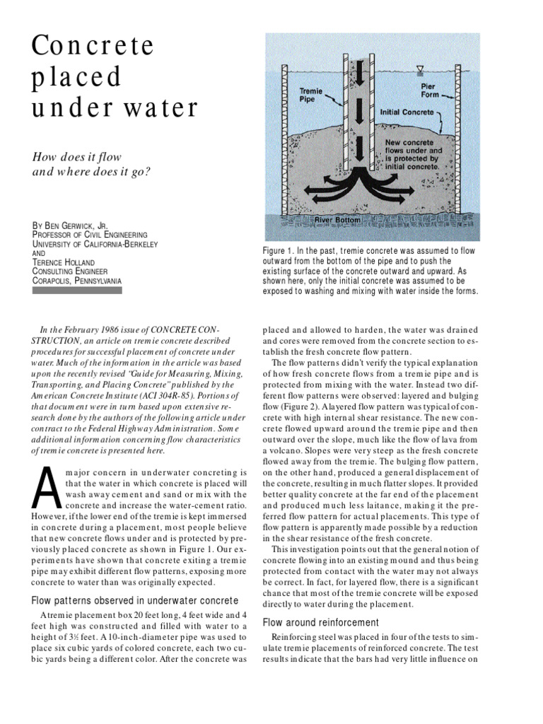 Concrete Construction Article PDF - Concrete Placed Under Water | PDF ...