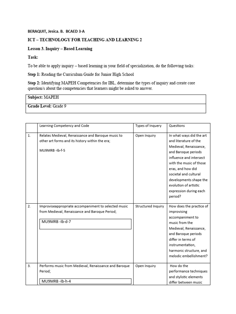 BERAQUIT, Jesic-WPS Office | PDF | Baroque Music | Rubric (Academic)