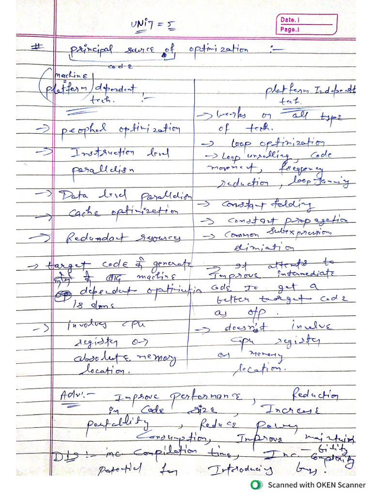 Compiler Design Unit 5 | PDF