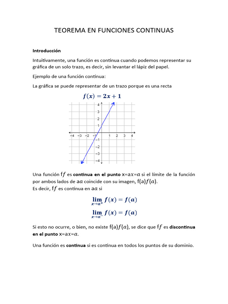 Teorema en Funciones Continuas | PDF | Función continua | Ecuaciones