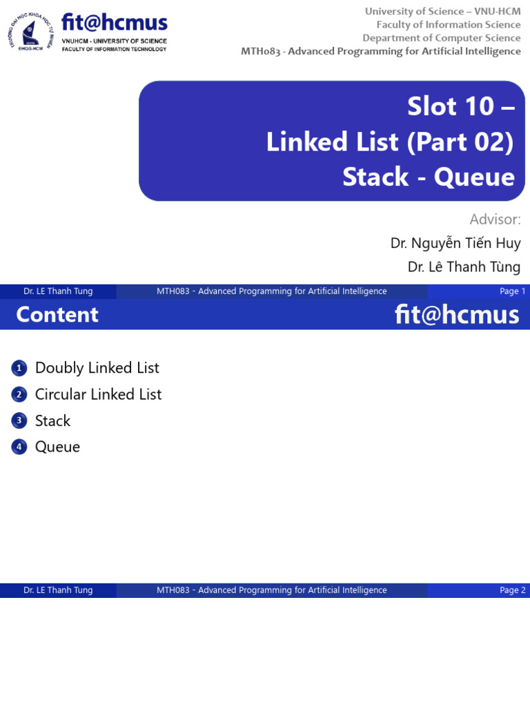 2023 Slot10 DoublyLL Stack Queue | Download Free PDF | Queue (Abstract Data Type) | Data Management
