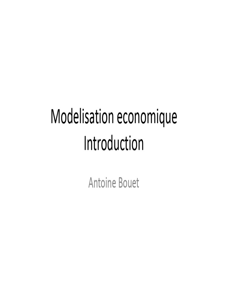 Modelisation Economique Introduction | PDF | Optimisation mathématique | Économie