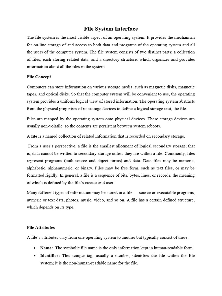 L-2.3.1 File System Management | PDF | Computer File | Computer Data Storage