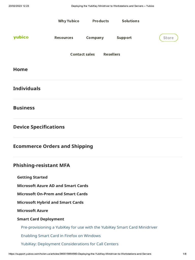 YubiKey Minidriver Deployment Guide | PDF | Windows Registry ...