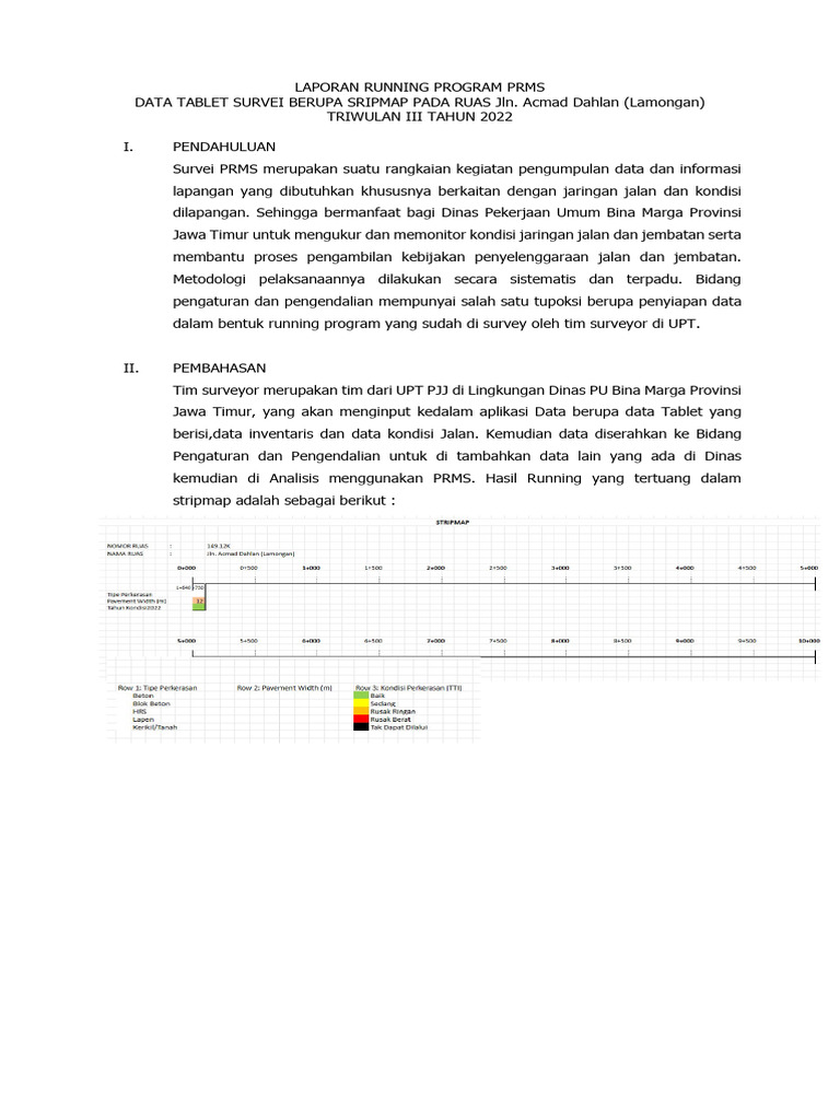 Laporan Survei Jalan Jln. Acmad Dahlan | PDF