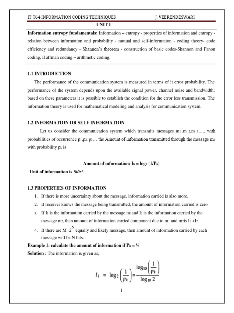 Information Entropy Fundamentals | PDF | Data Compression | Information